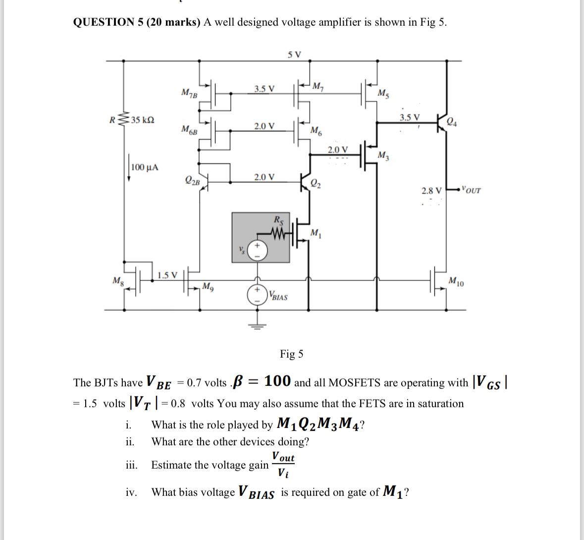Solved QUESTION 5 (20 ﻿marks) ﻿A well designed voltage | Chegg.com