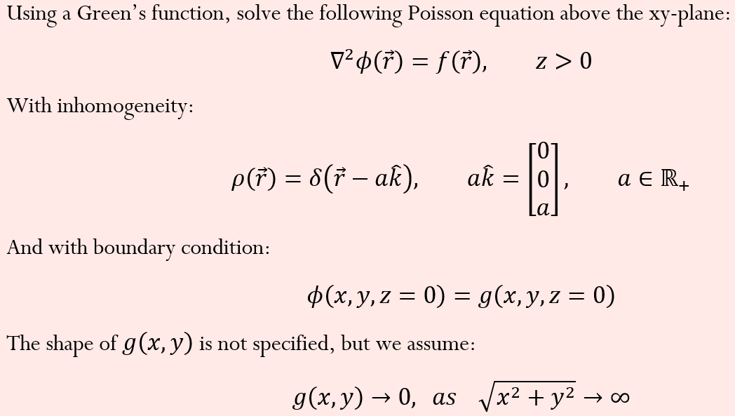 Using a Green's function, solve the following Poisson | Chegg.com