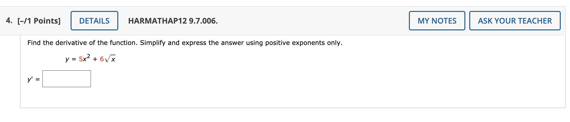 Solved 4. [-/1.5 Points] DETAILS HARMATHAP12 9.7.031. MY | Chegg.com