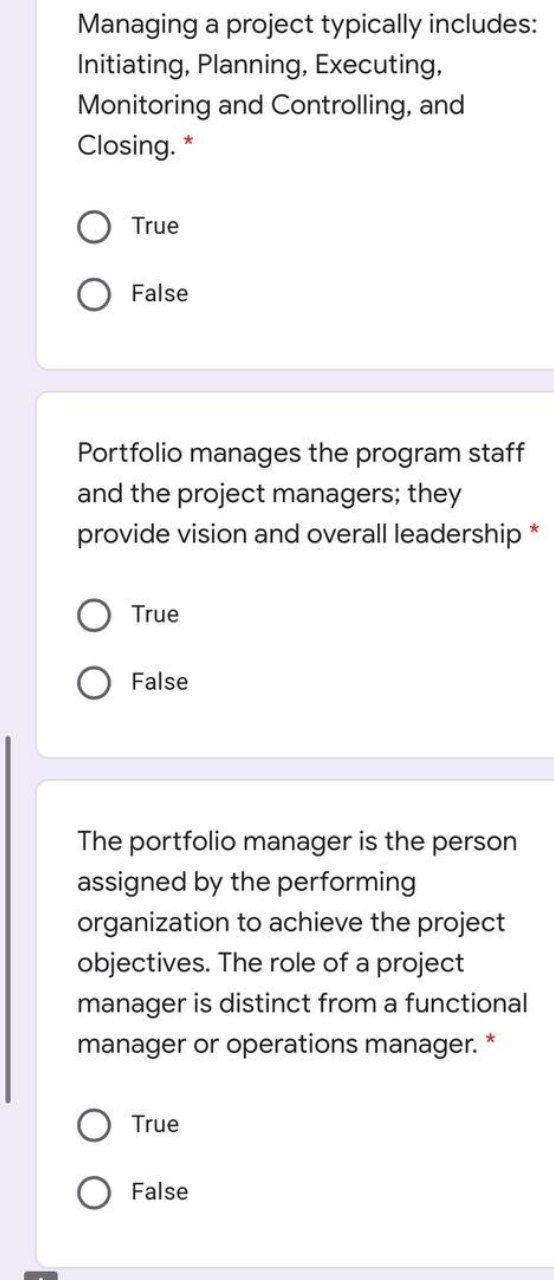 Solved Managing a project typically includes: Initiating, | Chegg.com