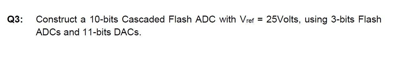 Solved Q3: Construct a 10-bits Cascaded Flash ADC with Vref | Chegg.com