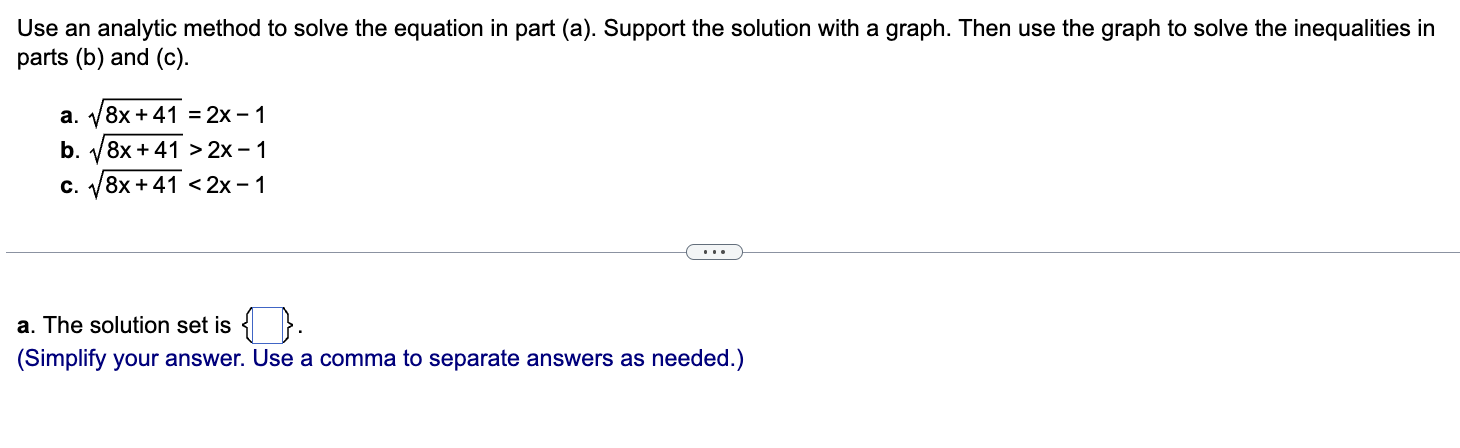 Solved Use an analytic method to solve the equation in part | Chegg.com