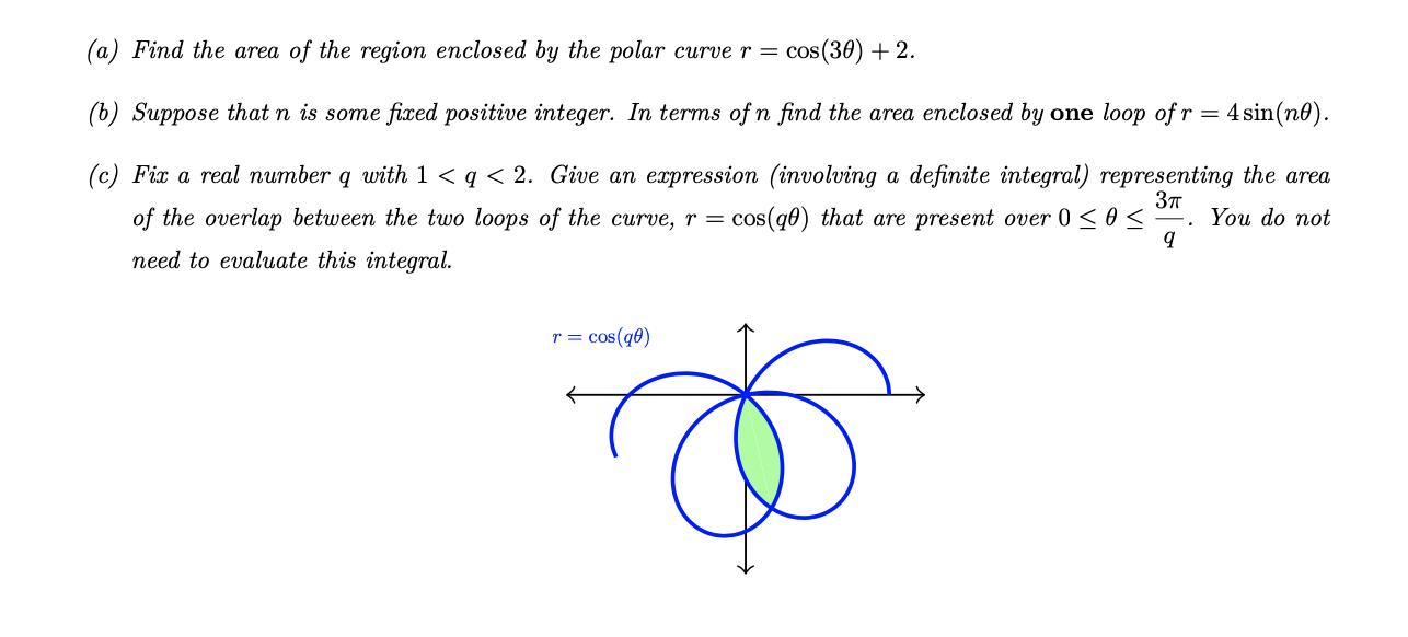 Solved (a) Find the area of the region enclosed by the polar | Chegg.com