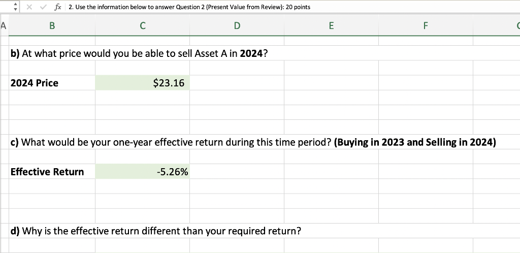 Solved A C D E 1. Compute the annual effective return for | Chegg.com