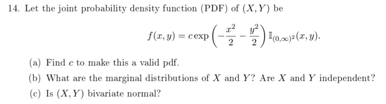Solved 14. Let the joint probability density function (PDF) | Chegg.com