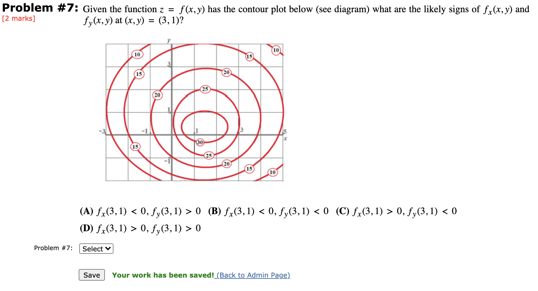 Solved Problem #7: Given the function z = f(x,y) has the | Chegg.com