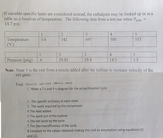 Solved If variable specific heats are considered instead, | Chegg.com