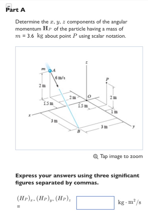 Solved Part A Determine The X Y Z Components Of The