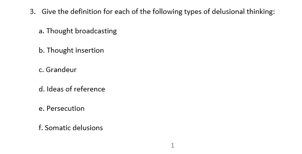 Solved 3. Give the definition for each of the following | Chegg.com