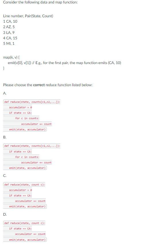 Solved Consider the following data and map function: Line | Chegg.com