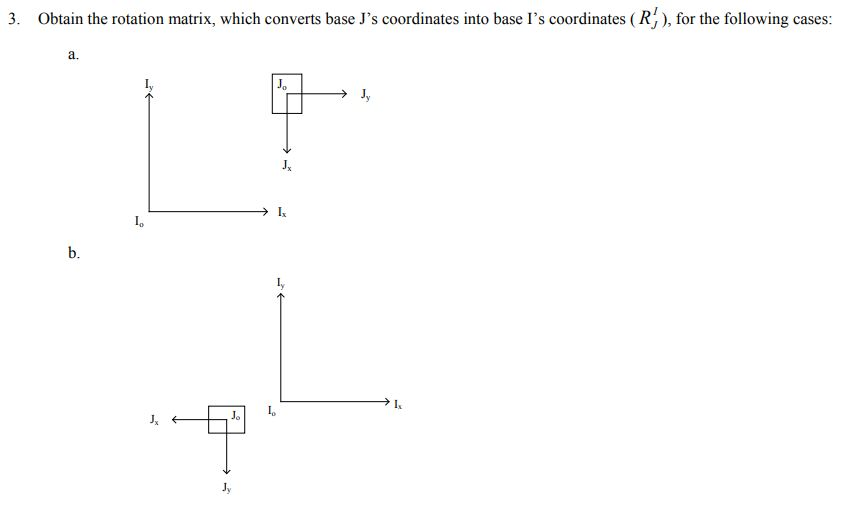 Solved 3. Obtain the rotation matrix, which converts base | Chegg.com