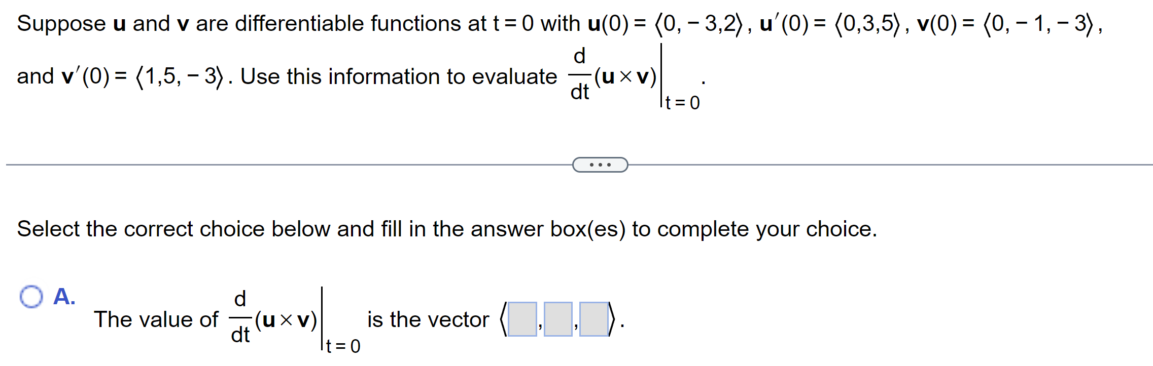 Solved Suppose u and v are differentiable functions at t=0 | Chegg.com