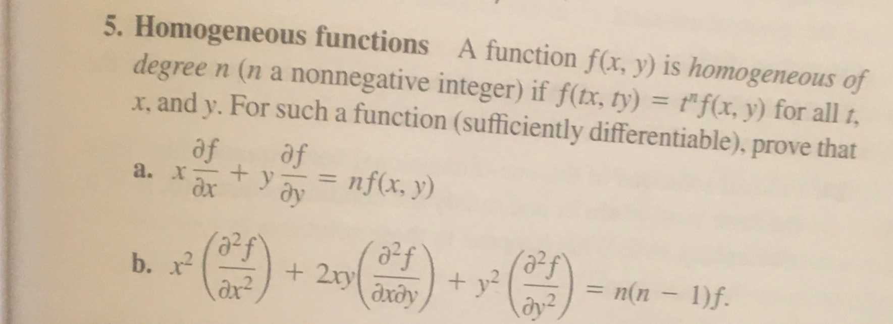 Solved 5. Homogeneous functions A function f(x, y) is | Chegg.com