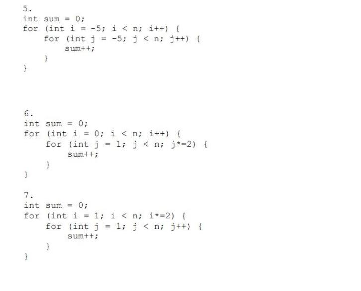Solved For each of the program-snippets below, what is the | Chegg.com