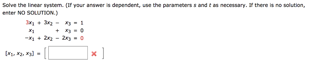 Solved Solve the linear system. (If your answer is | Chegg.com