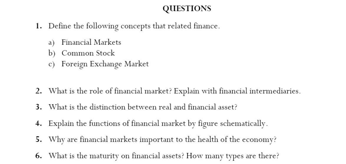 QUESTIONS 1. Define the following concepts that | Chegg.com