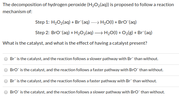 Solved: The Decomposition Of Hydrogen Peroxide (H2O2(aq)) ... | Chegg.com