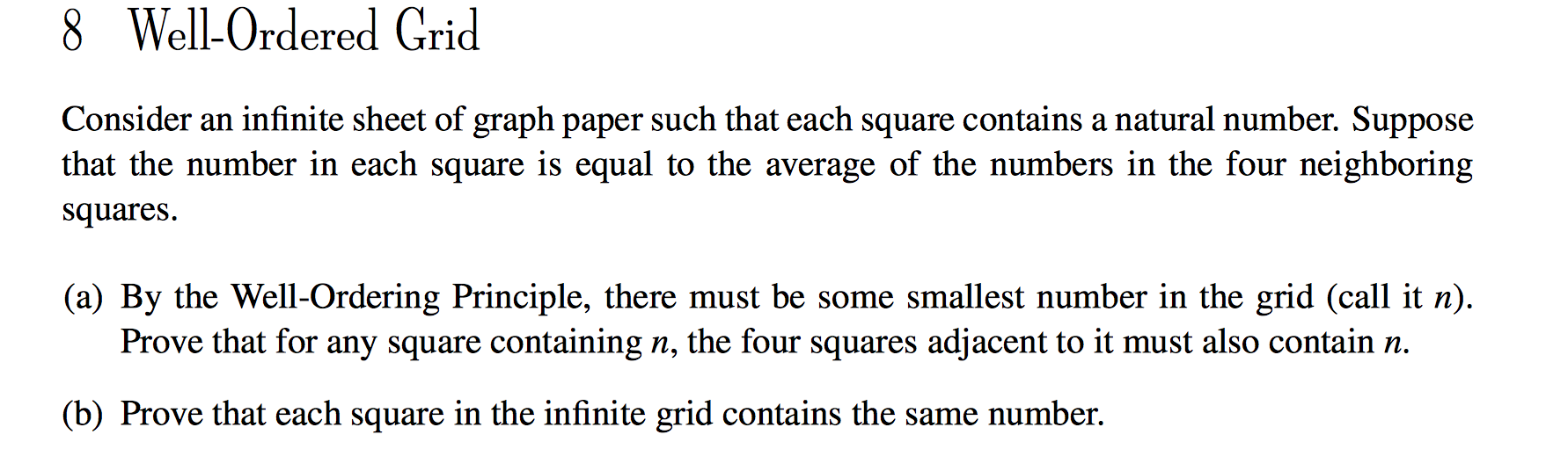 Solved 8 Well-Ordered Grid Consider an infinite sheet of | Chegg.com