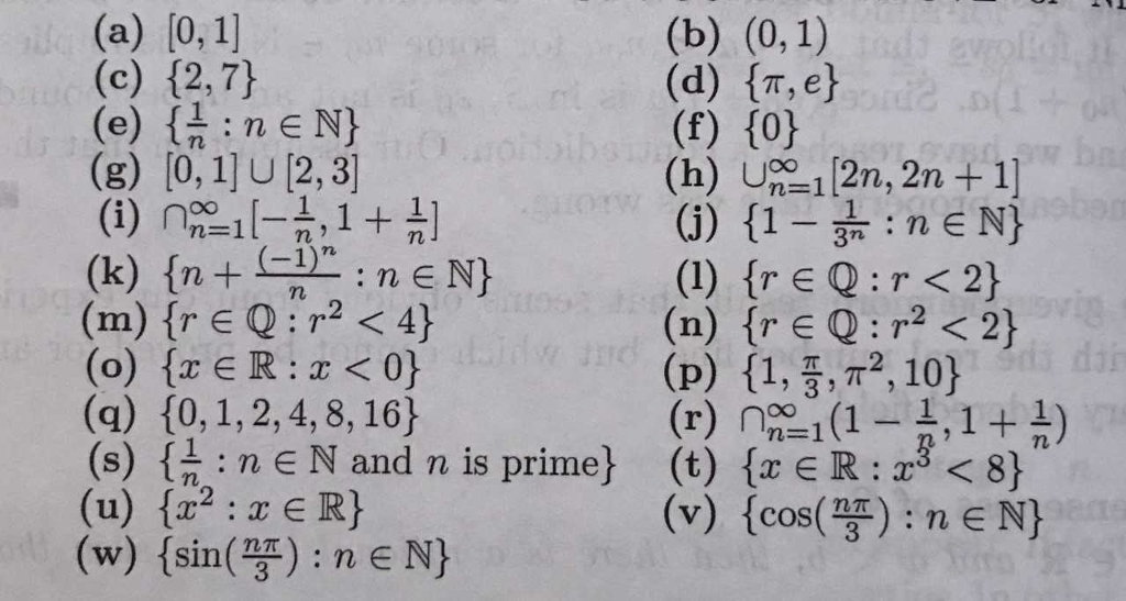 Solved For each set below that is bounded above, list three | Chegg.com