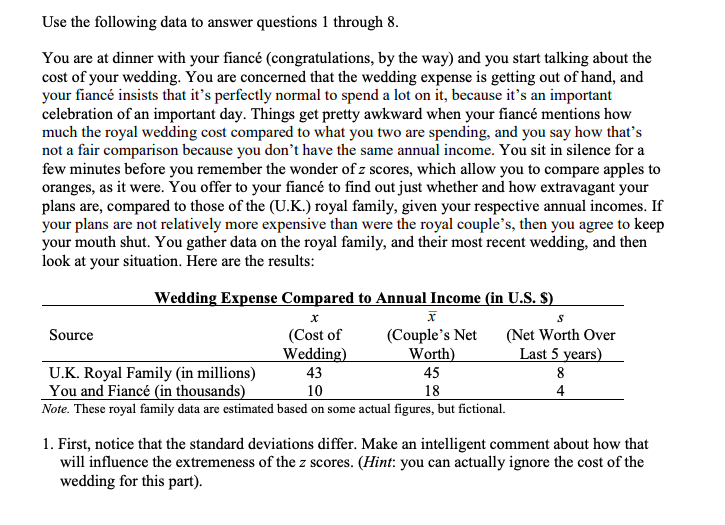 Solved Use the following data to answer questions 1 through | Chegg.com