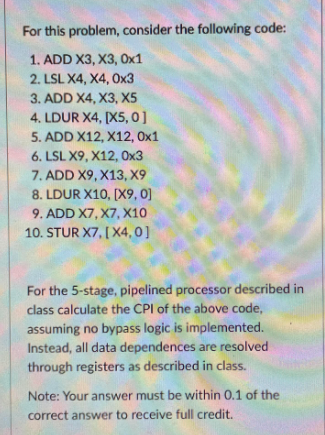 Solved For this problem, consider the following code: 1. ADD | Chegg.com