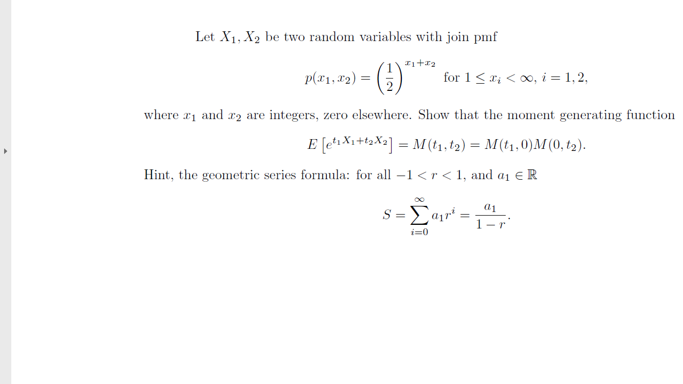 Solved Let X1, X2 be two random variables with join pmf | Chegg.com
