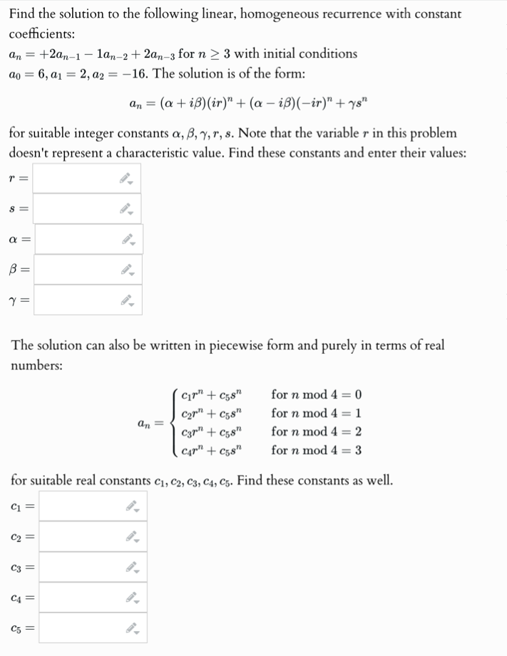 Solved Find the solution to the following linear, | Chegg.com