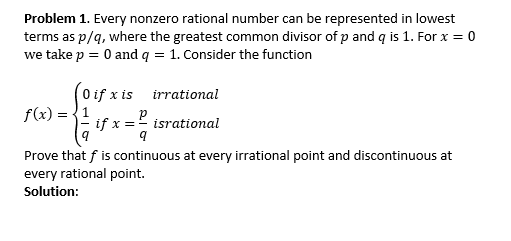 Solved Problem 1. Every nonzero rational number can be | Chegg.com