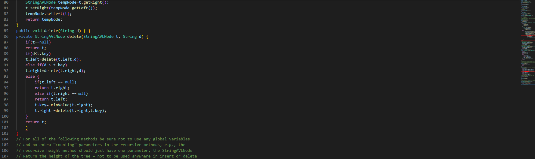 Solved Need Help creating code in java for AVL Tree. I am | Chegg.com
