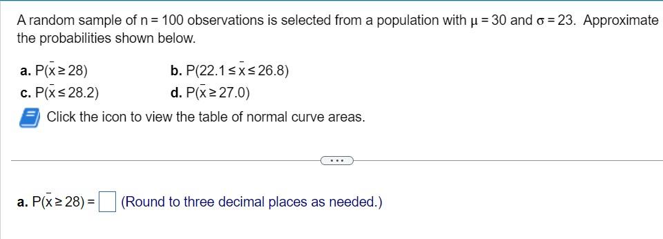 Solved A random sample of n=100 observations is selected | Chegg.com
