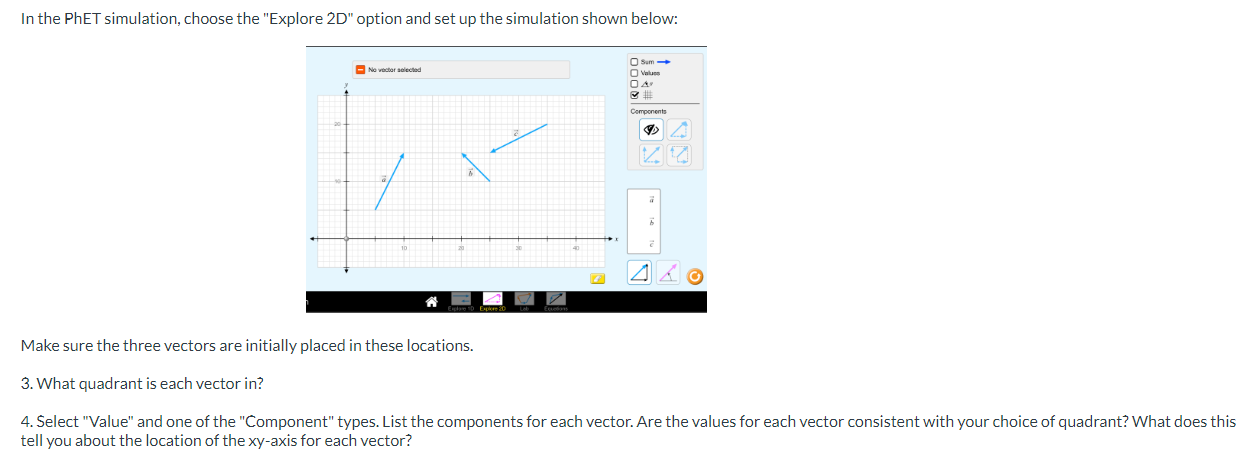 Solved In the PhET simulation, choose the "Explore 2D" | Chegg.com