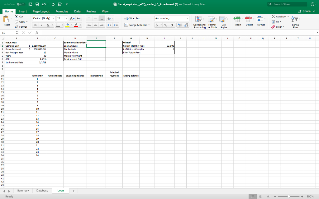 Solved Excel File Edit View Insert Format Tools Data Window | Chegg.com