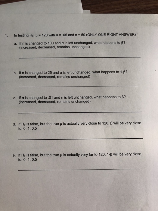 Solved 5. True or False (1 pt. each) T (r) a· The smaller | Chegg.com