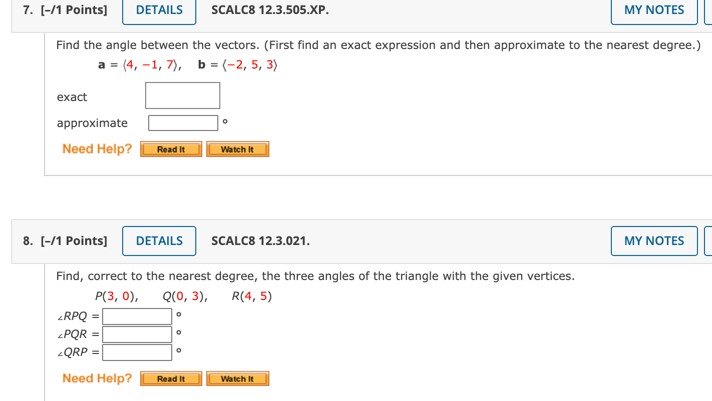 Solved 7. [-/1 Points] DETAILS SCALC8 12.3.505.XP. MY NOTES | Chegg.com