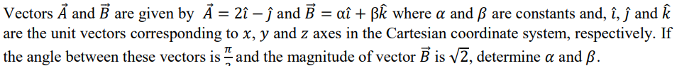 Solved Vectors vec(A) ﻿and vec(B) ﻿are given by | Chegg.com