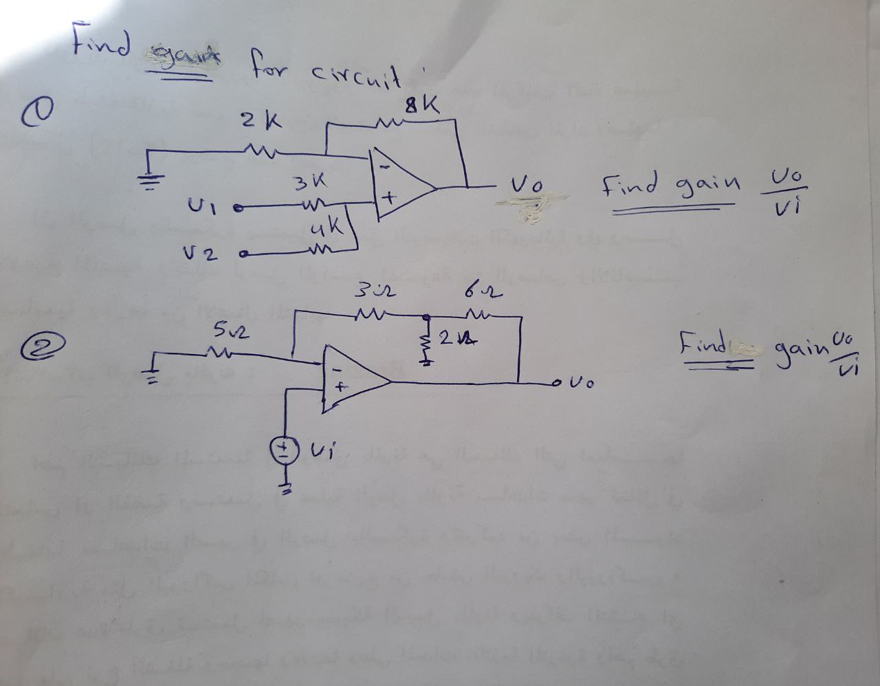 Solved Find gain for circuit Find gain viv0 Find gain Viv0 | Chegg.com