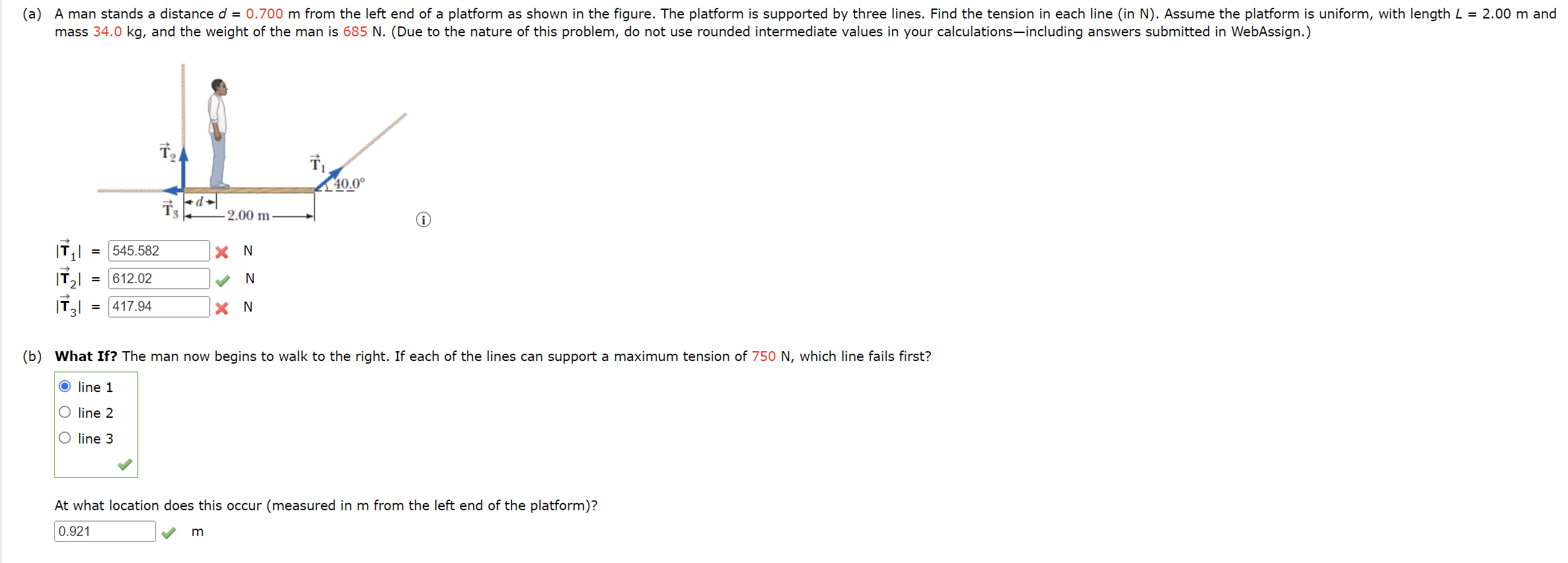 Solved ∣∣T1∣∣=∣∣T2∣∣= ค N ∣∣T3∣∣=N1$N (b) What If? The man | Chegg.com