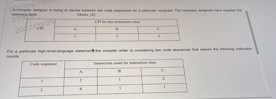 A compiler designer is trying to decide between two | Chegg.com