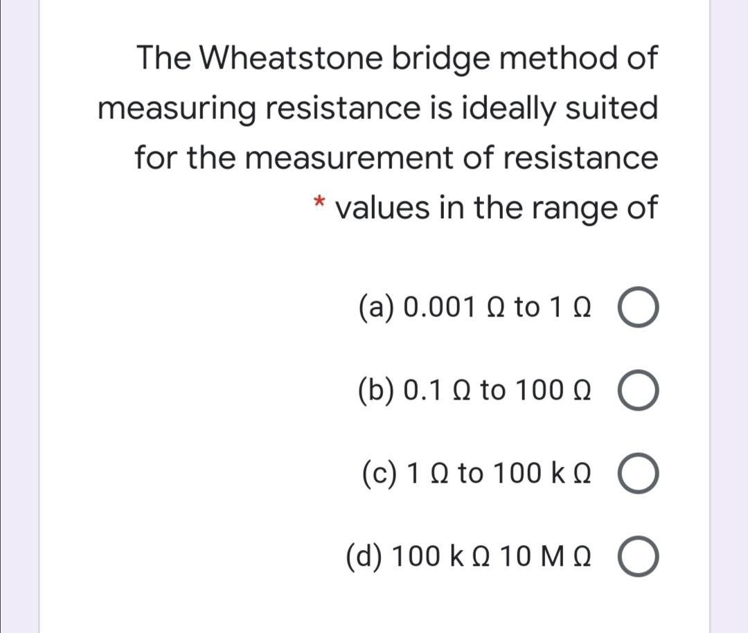 Solved The Wheatstone bridge method of measuring resistance | Chegg.com