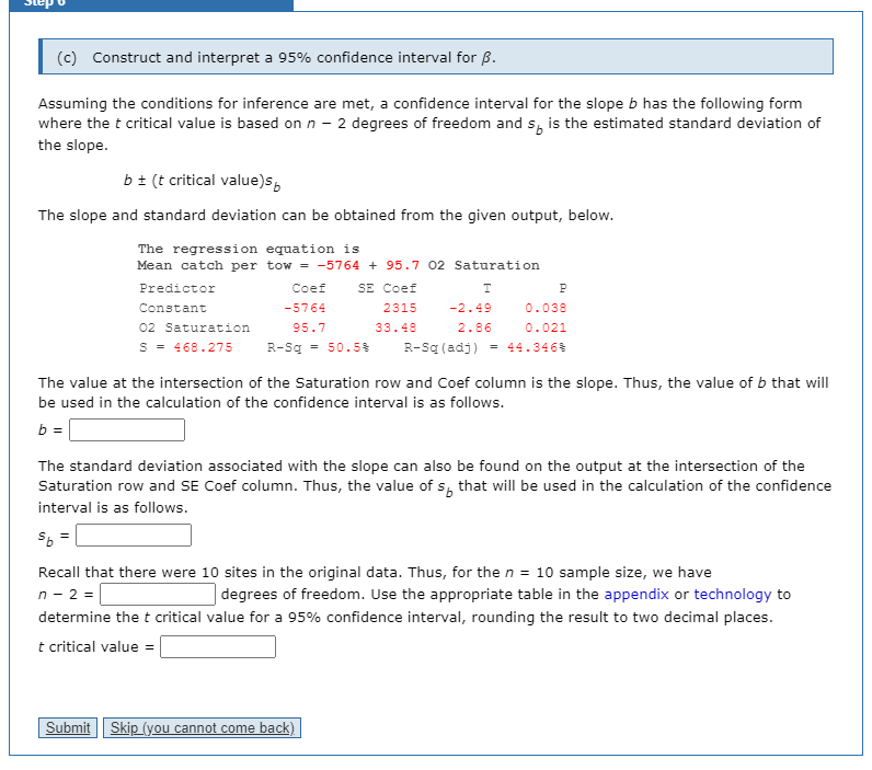 Solved c Construct And Interpret A 95 Confidence Interval Chegg