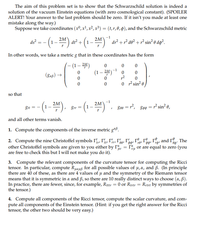 Solved The aim of this problem set is to show that the | Chegg.com