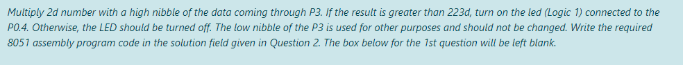 Multiply 2d number with a high nibble of the data | Chegg.com