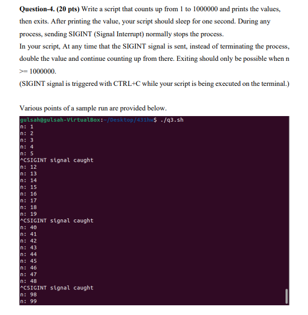 Solved Question-4. (20 pts) Write a script that counts up | Chegg.com Solved Question-4. (20 pts) Write a script that counts up | Chegg.com