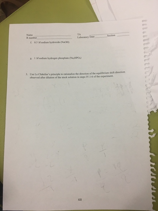 Solved Section Laboratory Date R number Experiment 5- | Chegg.com