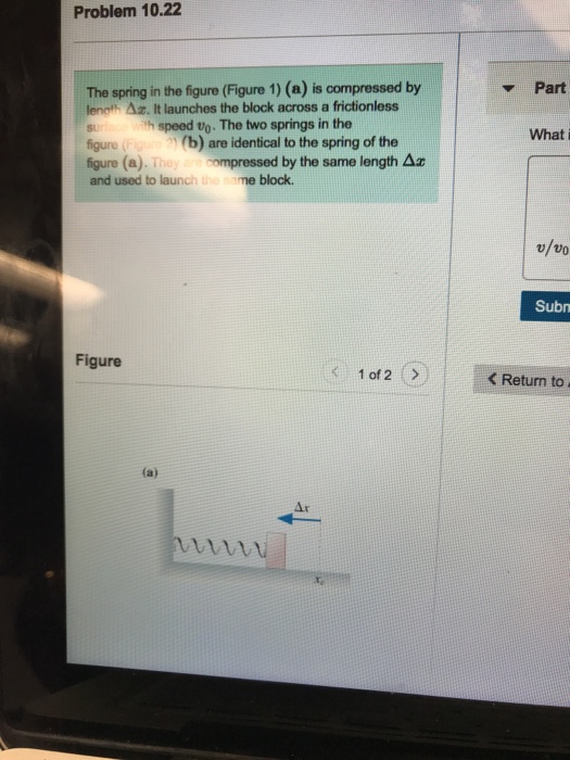 Solved Problem 10.22 The spring in the figure (Figure 1) (a) | Chegg.com