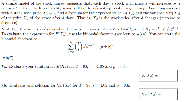 Solved A simple model of the stock market suggests that, | Chegg.com