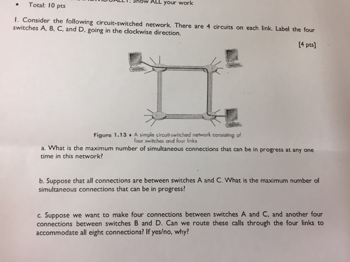 Solved Consider the following circuit-switched network. | Chegg.com
