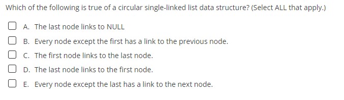 Solved Which of the following is true of a circular | Chegg.com