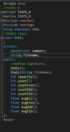 Solved C++ help , need the stats.cpp file to work based on | Chegg.com
