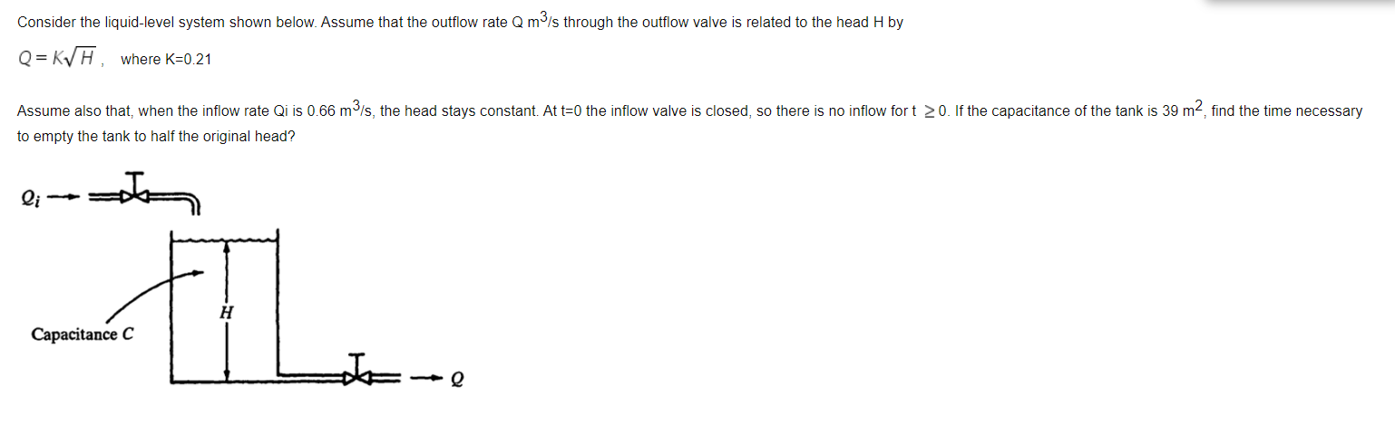 Solved Consider the liquid-level system shown below. Assume | Chegg.com